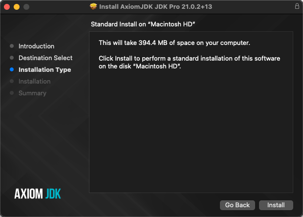 Руководство по установке Axiom JDK 21.0.2+14